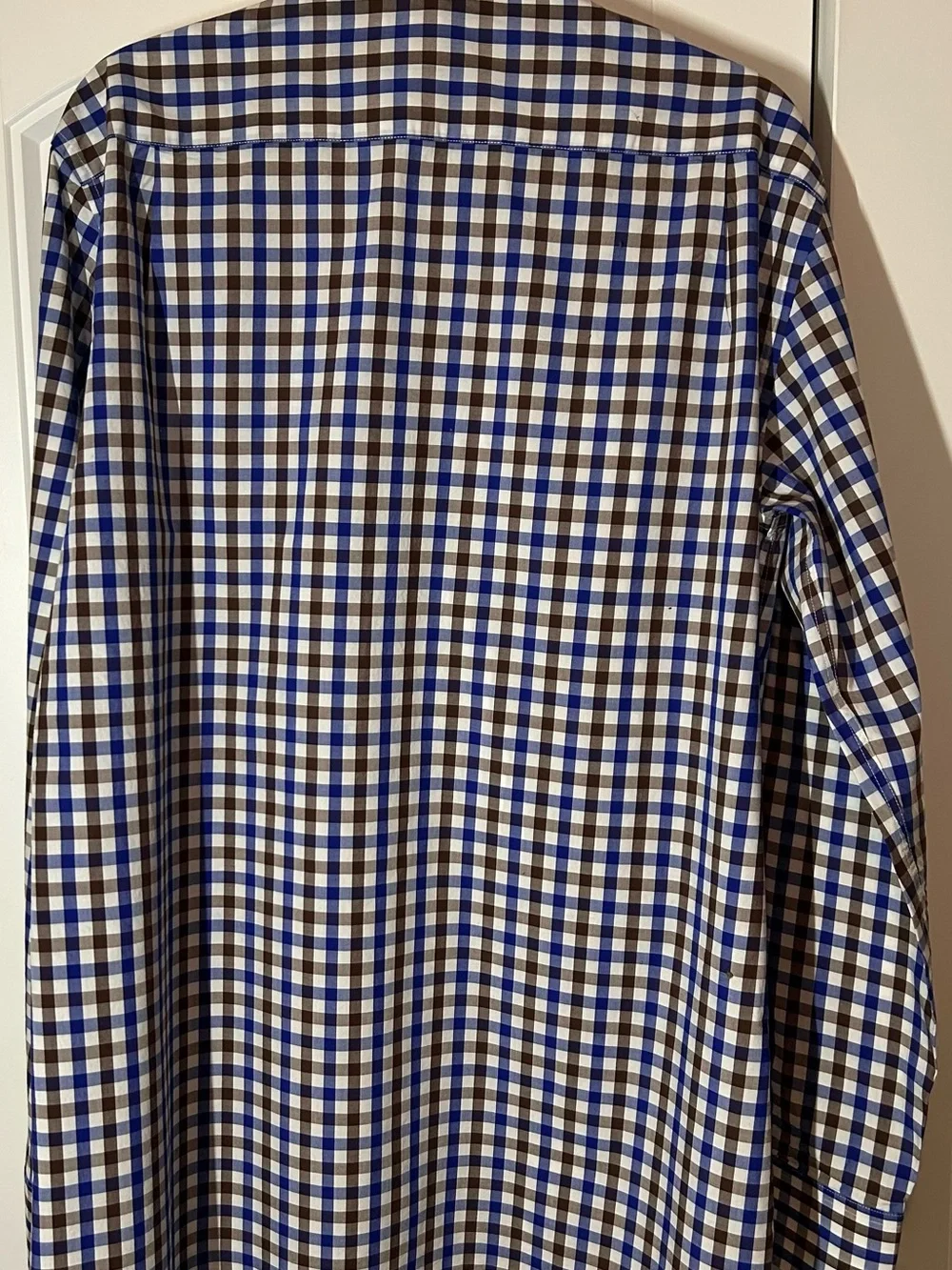 Acquaviva | Shirts | Mens Blue And Brown Checked Dress Shirt | Poshmark